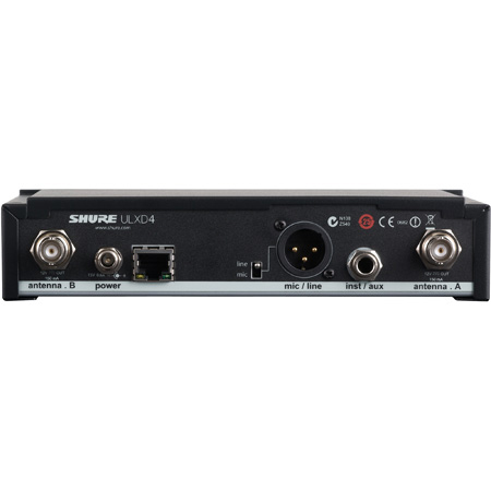 Shure ULXD4 Single Digital Wireless Receiver - J50A Band - 572.125 - 615.850MHz