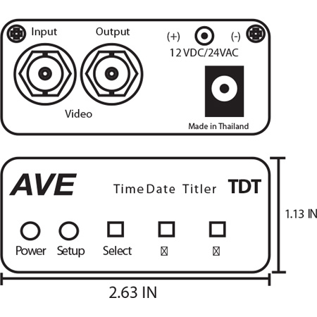 AVE TDT Camera Titler with Time and Date Generator