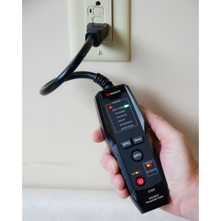 Triplett AFCI/GFCI Receptacle Tester with Built-in Flashlight