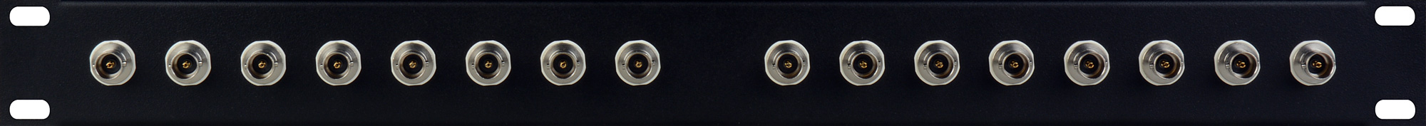LAIRD 16-Port 4K/8K 12G-SDI Feed-Through BNC Barrel Patch Panel - 1RU