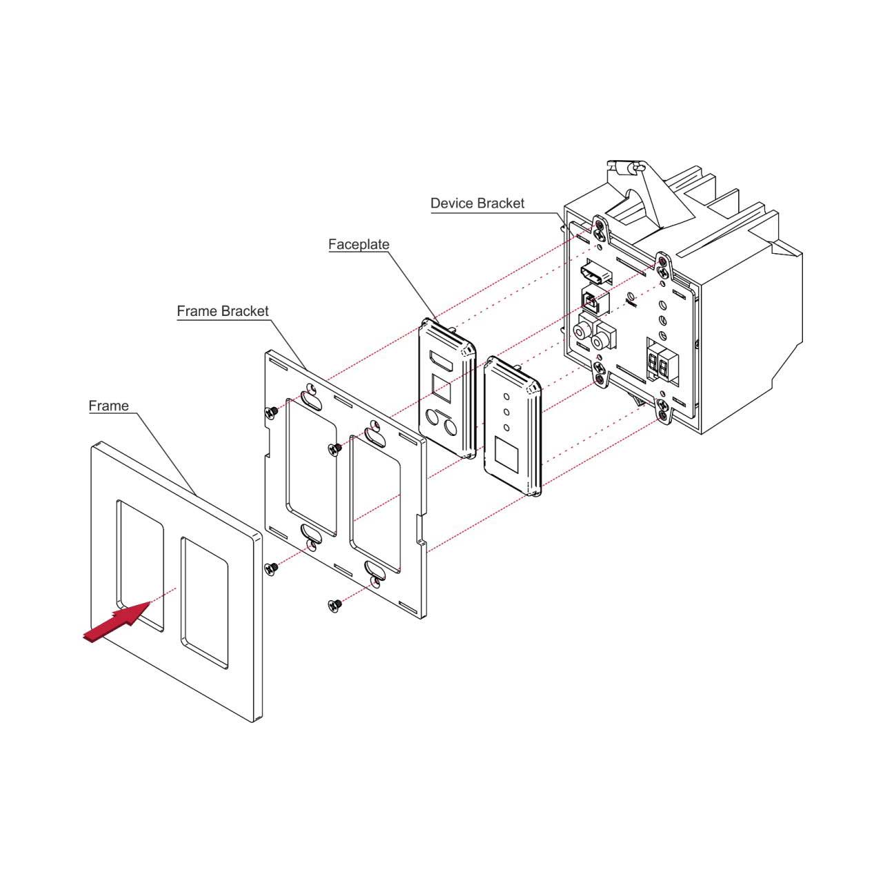 Kramer WP-EN6-USDW 4K60 4:2:0 1G HDCP 2.2 PoE 2-Gang Wall-Plate Video ...
