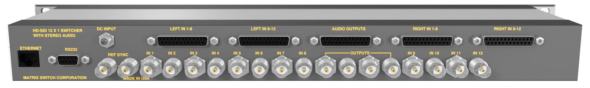 Matrix Switch MSC-HD121AAL 12 Input 1 Output 3G-SDI Video Router With ...