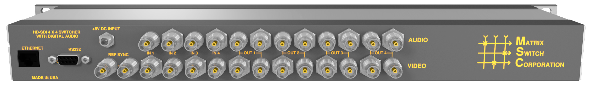 Matrix Switch MSC-HD44DEL 4 Input 4 Output 3G-SDI Video Router With ...