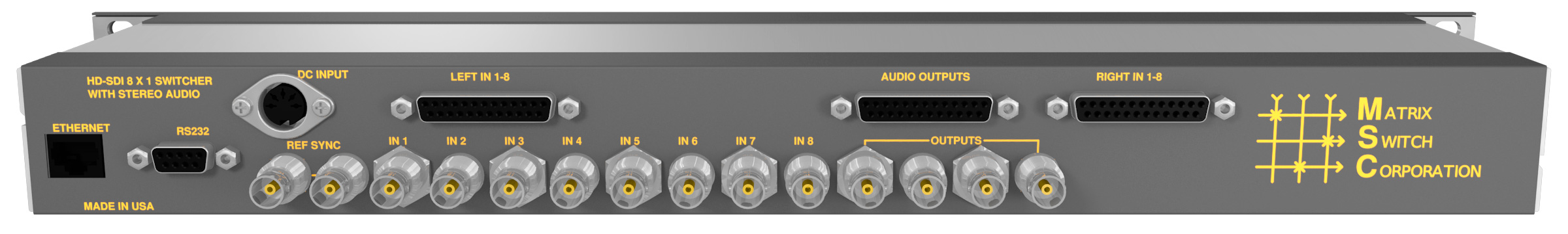 Matrix Switch MSC-HD81AAS 8 Input 1 Output 3G-SDI Video Router With ...