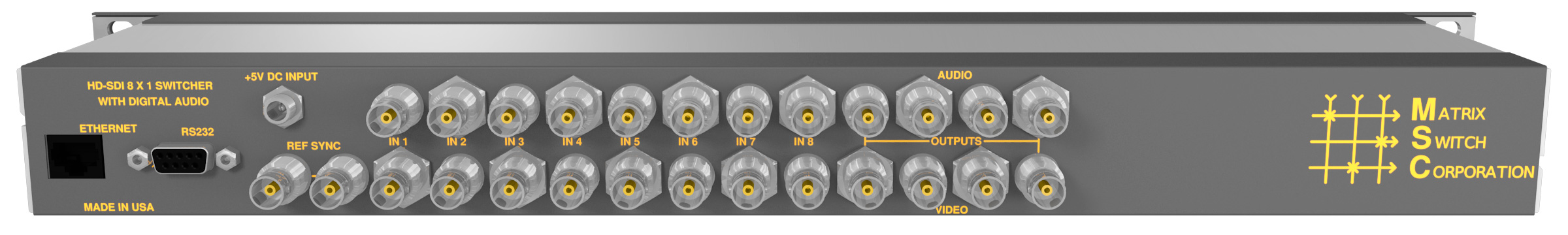 Matrix Switch MSC-HD81DEL 8 Input 1 Output 3G-SDI Video Router With ...