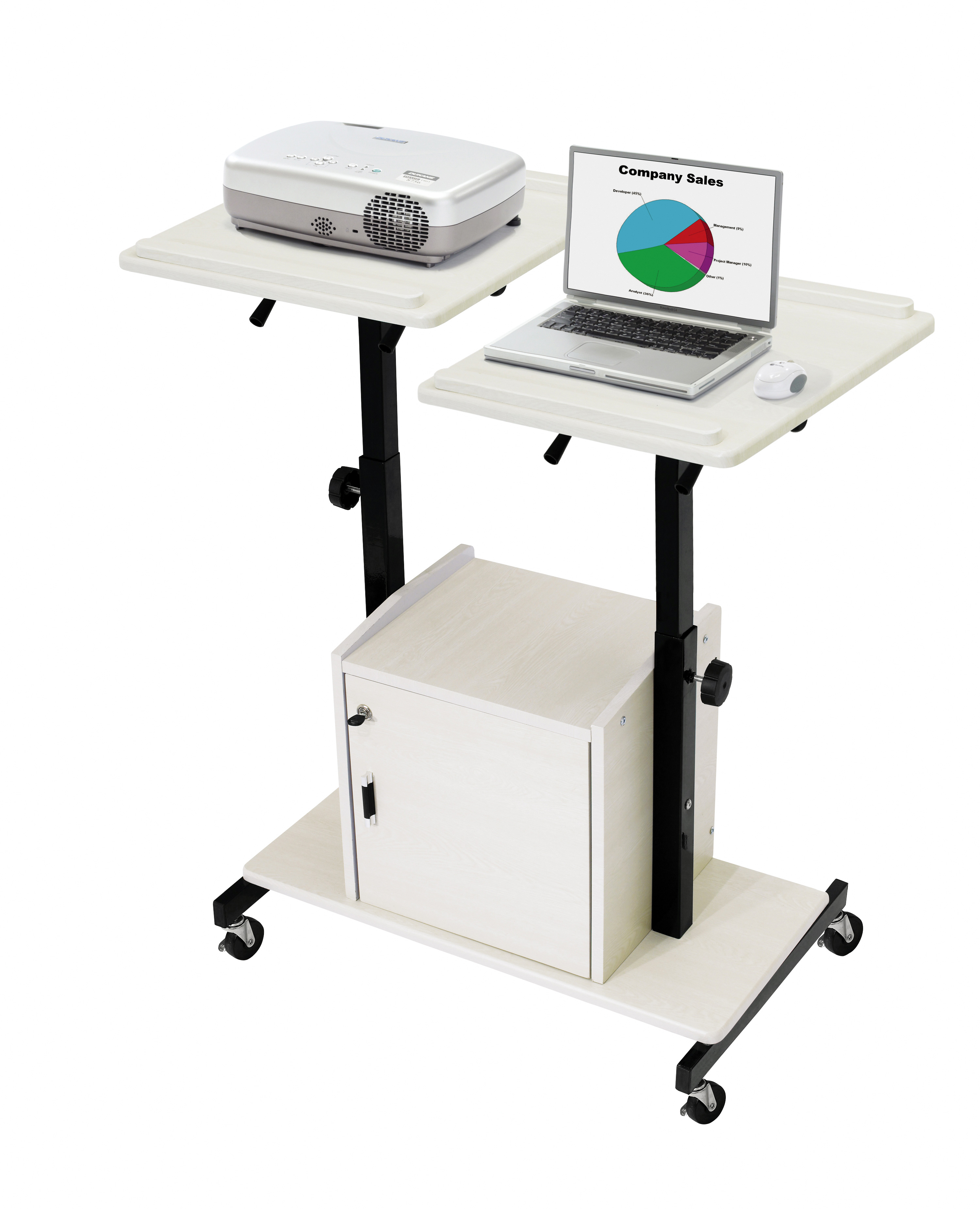 Oklahoma Sound PRC300 Deluxe Presentation Cart with laptop shelf
