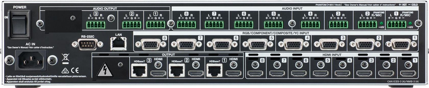 Roland XS-83H 8-in x 3-out Multi-Format AV Matrix Switcher