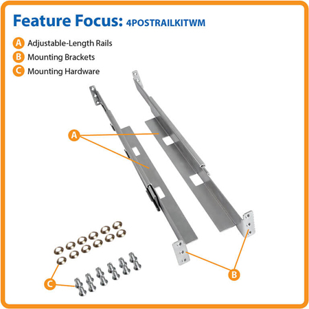Tripp Lite 4POSTRAILKITWM 4-Post Rack-Mount Shelf Kit - Universal for ...