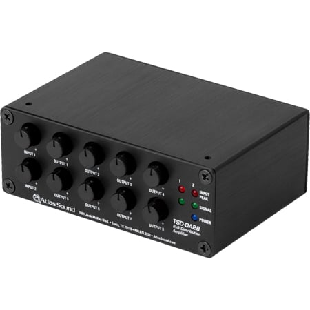 Atlas IED TSD Series DA28 2 x 8 Audio Line Distribution Amplifier - Black
