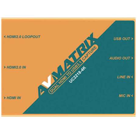 AVMATRIX UC2218-4K Dual HDMI to USB 3.1 Gen1 Type-C Broadcast Video Capture