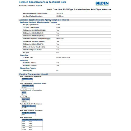 Belden 1694D 18 AWG Dual RG-6/U Serial Digital Coax - Black - 1000 Foot ...