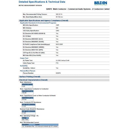 Belden 5200FE Non-Paired Beldfoil Security / Alarm Cable - 1000 Foot