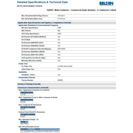 Belden 5500FE Gray Non-Paired Beldfoil Security / Alarm Cable - 1000 ...