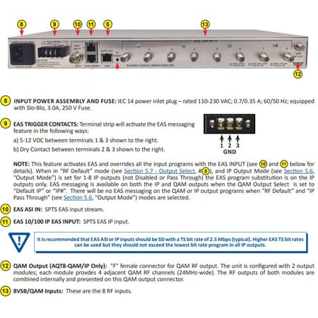 Blonder Tongue AQT8-QAM/IP 8X 8VSB/QAM Inputs - 8X QAM Channel - 1X IP ...
