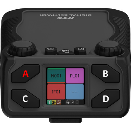 RTS DBP-5F Digital Belt Pack 4 Channel/4 Button PoE+ Wired Beltpack ...