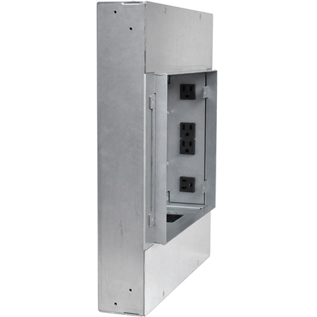 FSR PWB-450-BLK Large Format Wall Box with 4 AC and 3 1-Gang plates & 1 ...