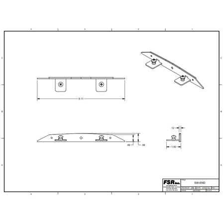FSR SW-END-SLT Raceway End Stop for Smart-Way Raceway System - Slate