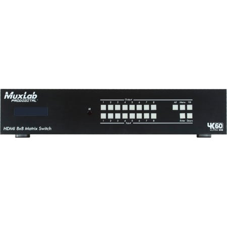 MuxLab 500413 HDMI 4K60 8x8 Matrix Switch Kit with 8 HDBT Outputs ...