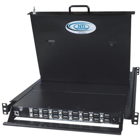 NTI RACKMUX-4K17-N-4HD4K Rackmount 4K KVM Drawer with 4K HDMI USB KVM ...
