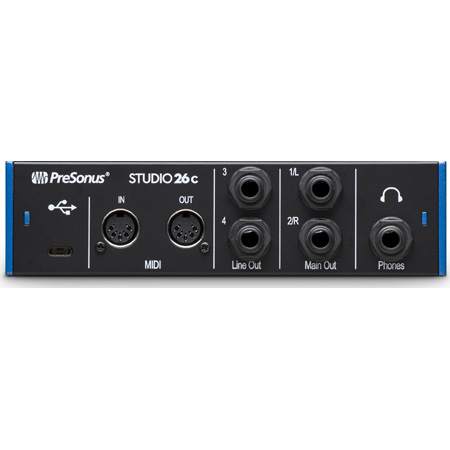 PreSonus Studio 26c 2x4 USB-C /24-bit/192kHz with 2 Mic inputs and ...