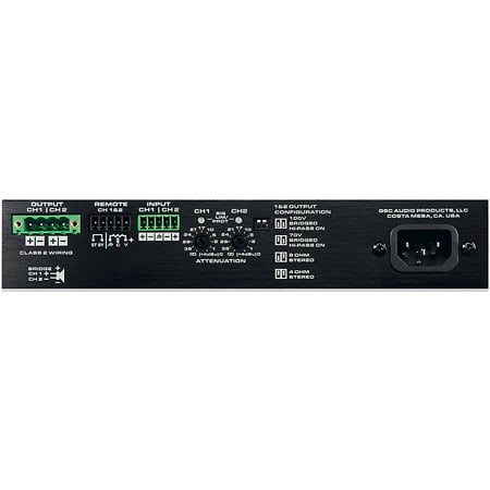 QSC SPA2-60 2 Channel 60 Watt Audio Power Amplifier - 1RU - 1/2 Rack Space