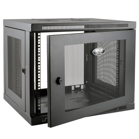 Tripp Lite 9U Low-Profile Wall-Mount Rack Enclosure Cabinet Removable ...