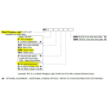 Titus Technological Labs BPL-R-GRN Plexiglass RECORDING Light Fixture w ...