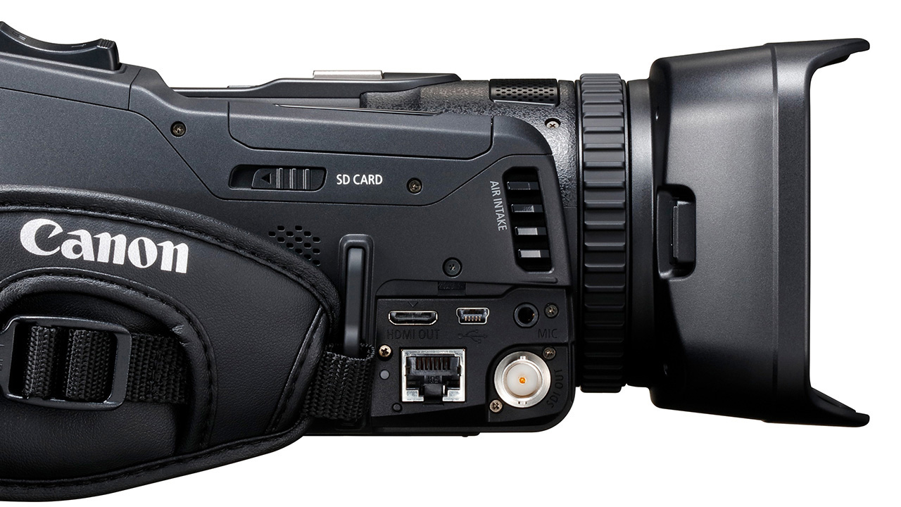 Canon XF405 HD Camcorder Kit - Lens Hood with BP-828 Li-Ion Battery ...