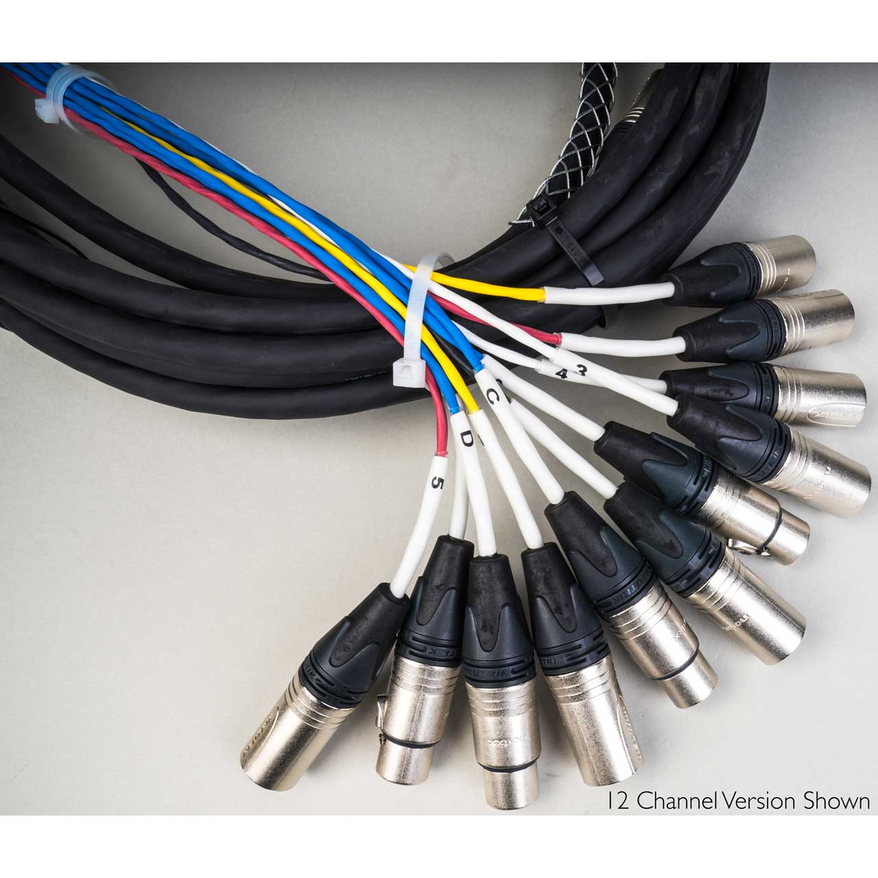 16-Channel (12x4) Fan-Box Snake with XLR-F Returns - 25 Foot
