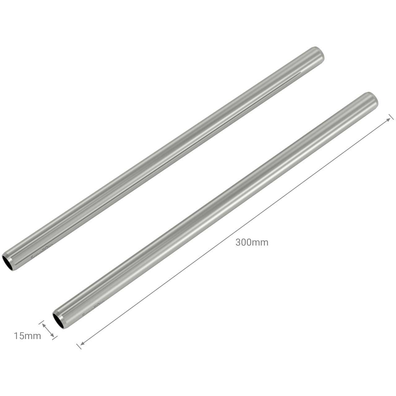 SmallRig 3682 15mm Stainless Steel Rod - 30cm 12 inch (2pcs)