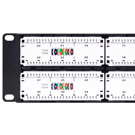 Bittree DSGIGE224 CAT6 Patch Panel 2RU 2X24 RJ45/110 - Black w/ Silk ...