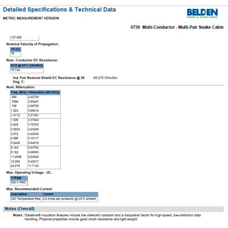 Belden 9730 24 AWG 3 Pair Snake Cable - 500 Foot