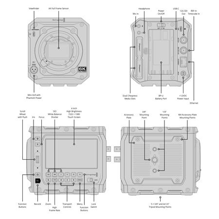 Blackmagic Design CINECAMCPYXA60LFL PYXIS 6K Full Frame Digital Film ...