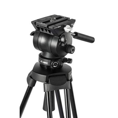 Libec TH-V Snap On/Off Plate Dual Head Tripod System with TH-V H Fluid Head/Brace and Tripod Case