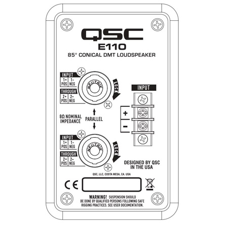 QSC E110 10 Inch 2-Way Externally Powered Live Sound-Reinforcement ...