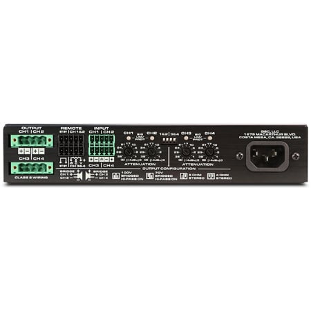 QSC SPA4-100 4 Channel 100 Watt Audio Power Amplifier / Multichannel ...