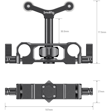 Smallrig 2727 Universal 15mm LWS Rod Mount Lens Support