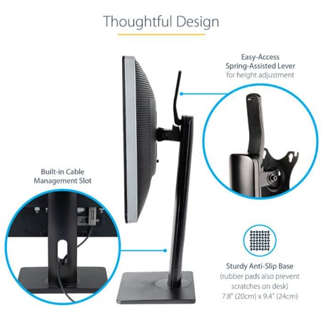 StarTech FPPNEUSTND Free Standing Single Video Monitor Mount/Stand ...
