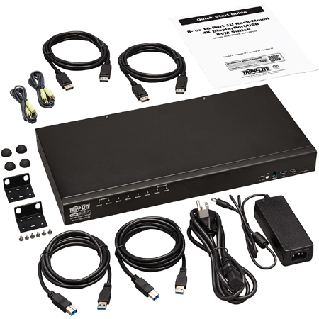 Tripp Lite B024-DPU08 1RU 8-Port DisplayPort/USB 4K60Hz KVM Switch with ...