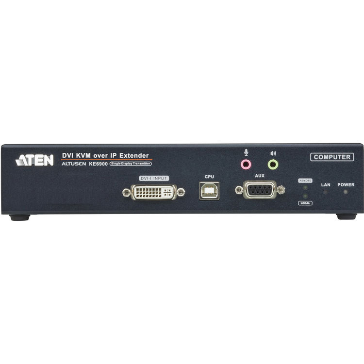 ATEN KE6900KIT01 KE6900T/ KE6900R DVI Single Display IP KVM Receiver ...
