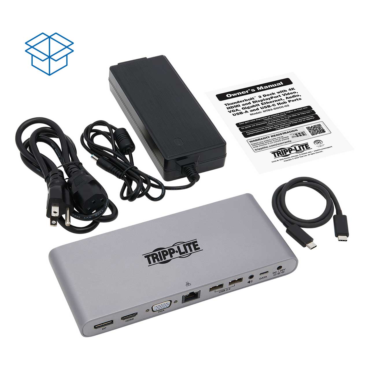 Tripp Lite MTB3-DOCK-02 Thunderbolt 3 Docking Station 4K60Hz DP HDMI ...