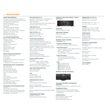 ClearOne 910-154-055 Interact Pro Mixer (8 Channel with Telephone Hybrid)