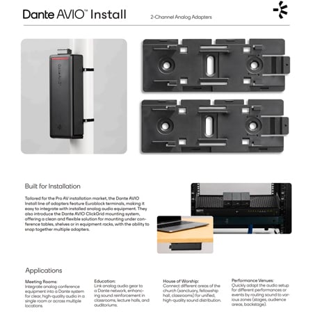 Audinate AVIO-A-2IN-EB 2-Channel Dante AVIO Install Analog Input ...