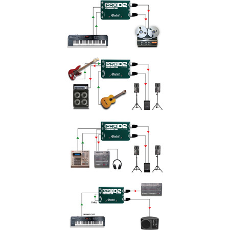 Radial R800 1102 Pro D2 Full Range Passive Direct Box (2 Channels)